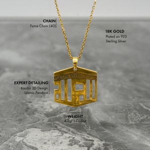 Kaaba Necklace Silver Islamic Jewelry Muslim Pendant Gift for Women Eid ...