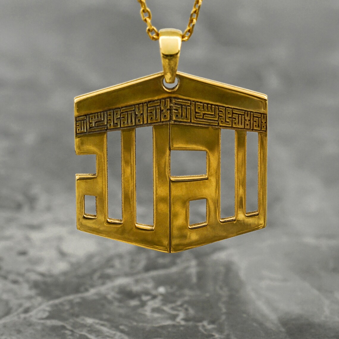 Kaaba Necklace Silver Islamic Jewelry Muslim Pendant Gift for Women Eid ...