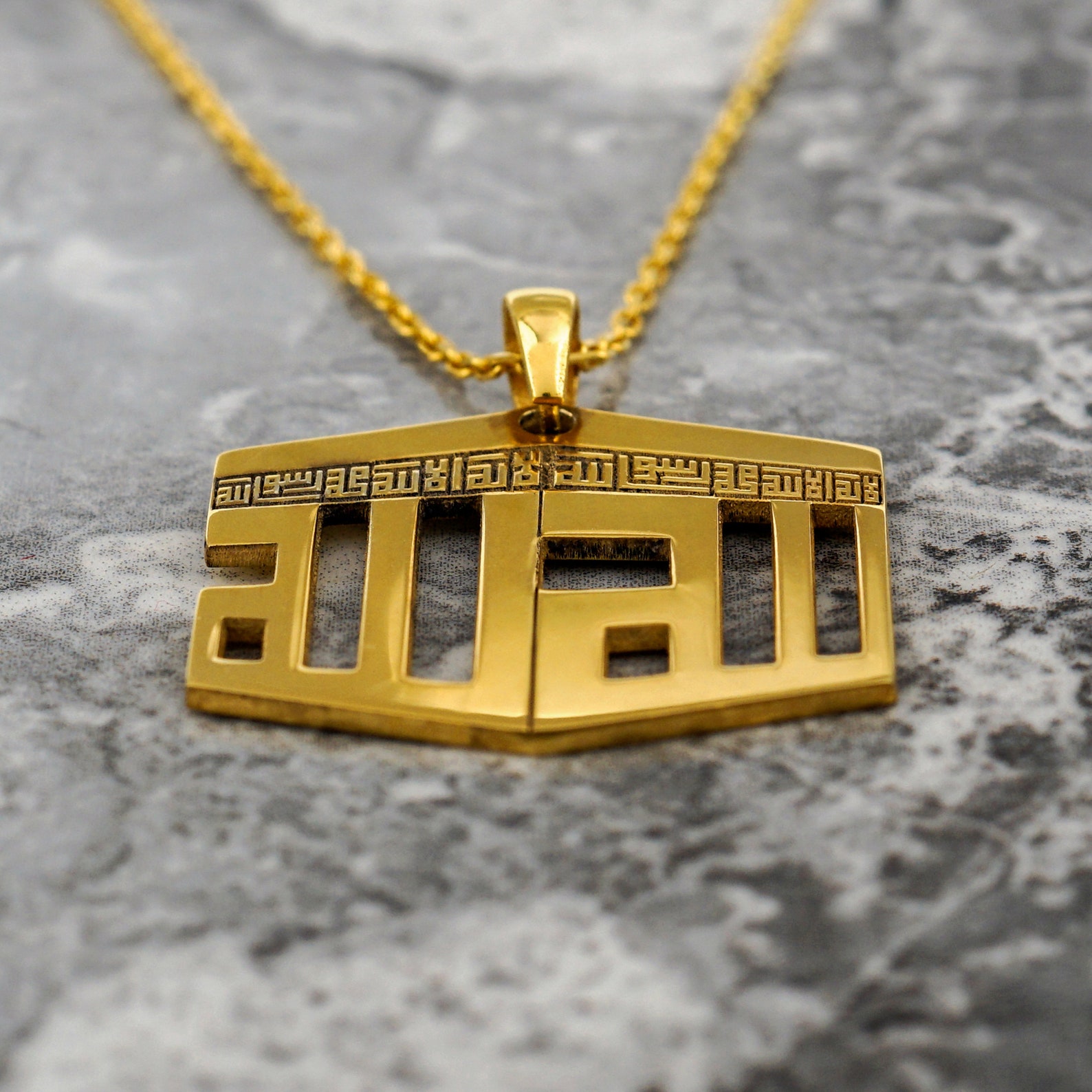 Kaaba Necklace Silver Islamic Jewelry Muslim Pendant Gift for Women Eid ...