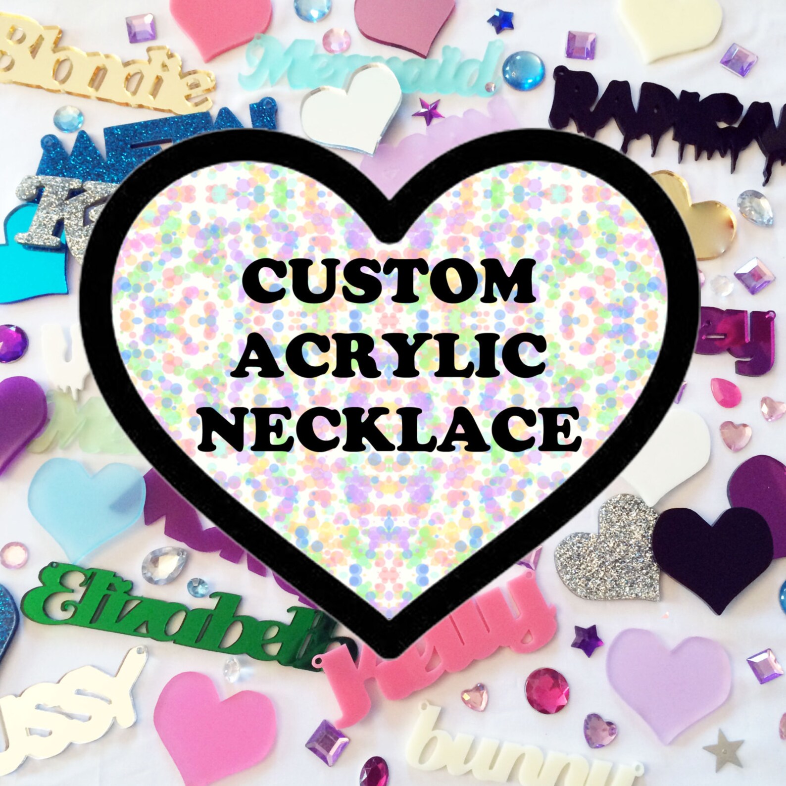 Single Layer Custom Laser Cut Acrylic Necklace MADE TO ORDER - Etsy