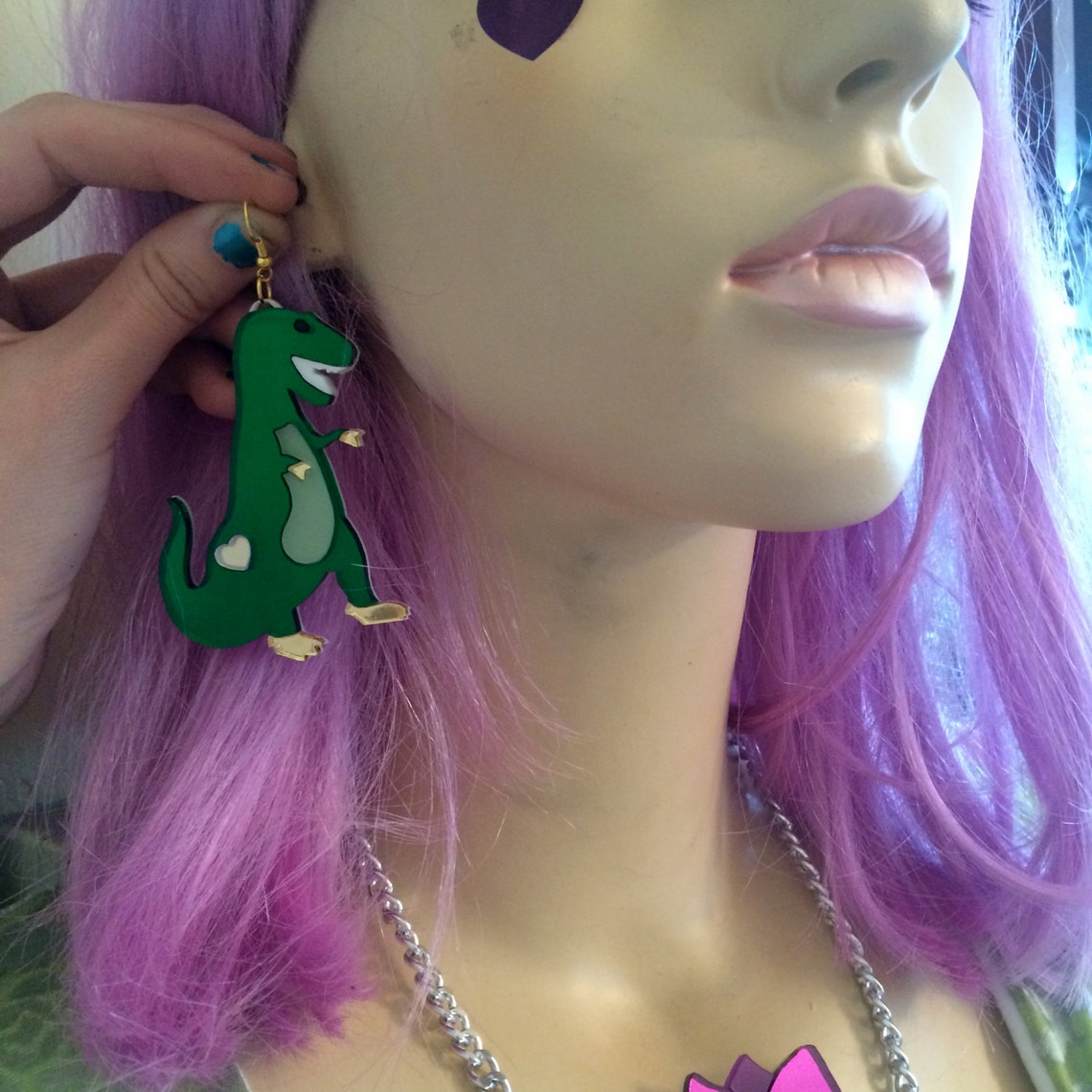 T-rex Tyrannosaurus Rex Dinosaur Earrings Laser Cut Acrylic - Etsy