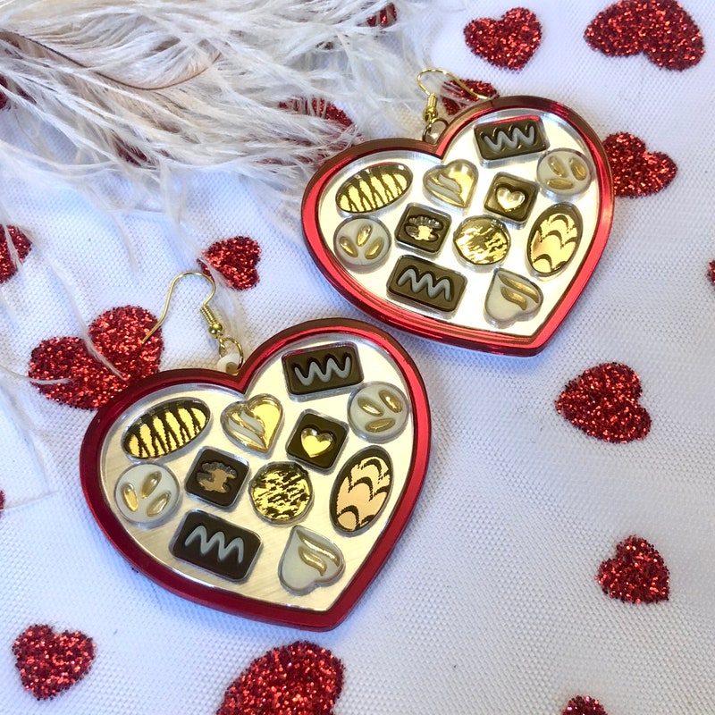 Perspex Heart Earrings - Etsy