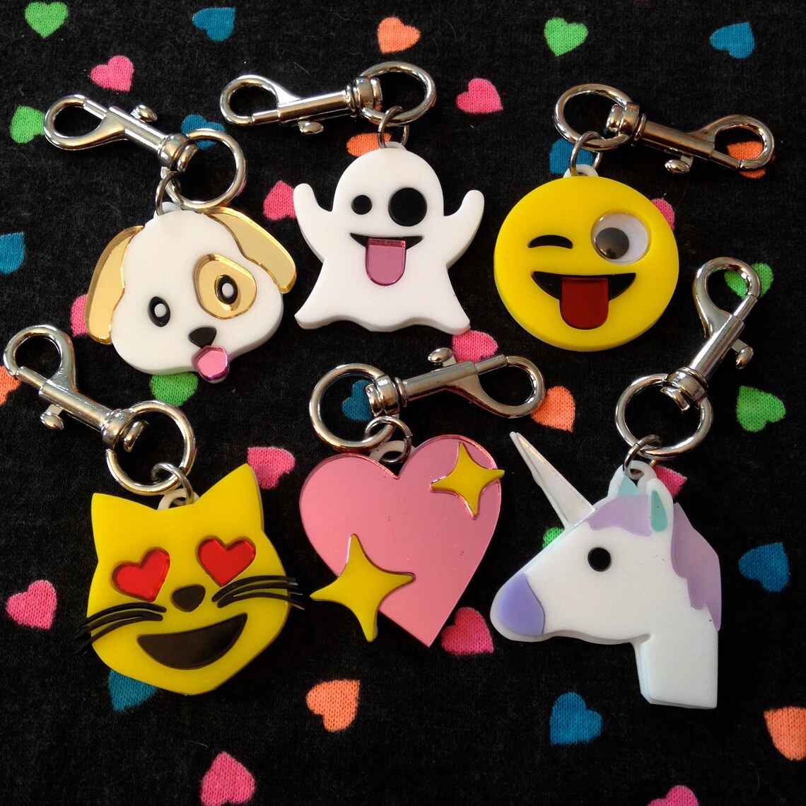 Emoji Love Acrylic Keychains and Charms | Etsy