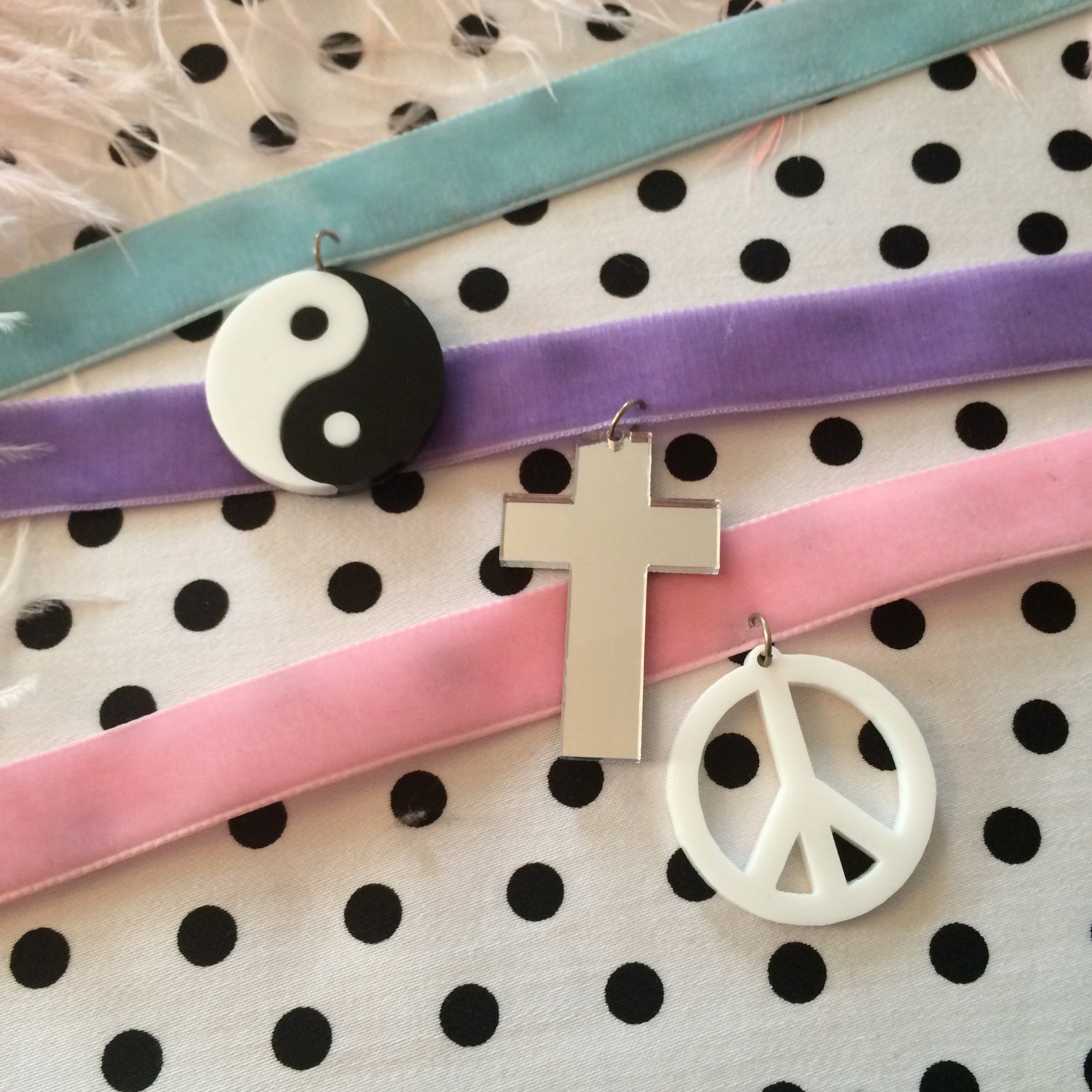 90s Nostalgia Pastel Velvet Choker Necklaces, Choose Your Combo - Etsy
