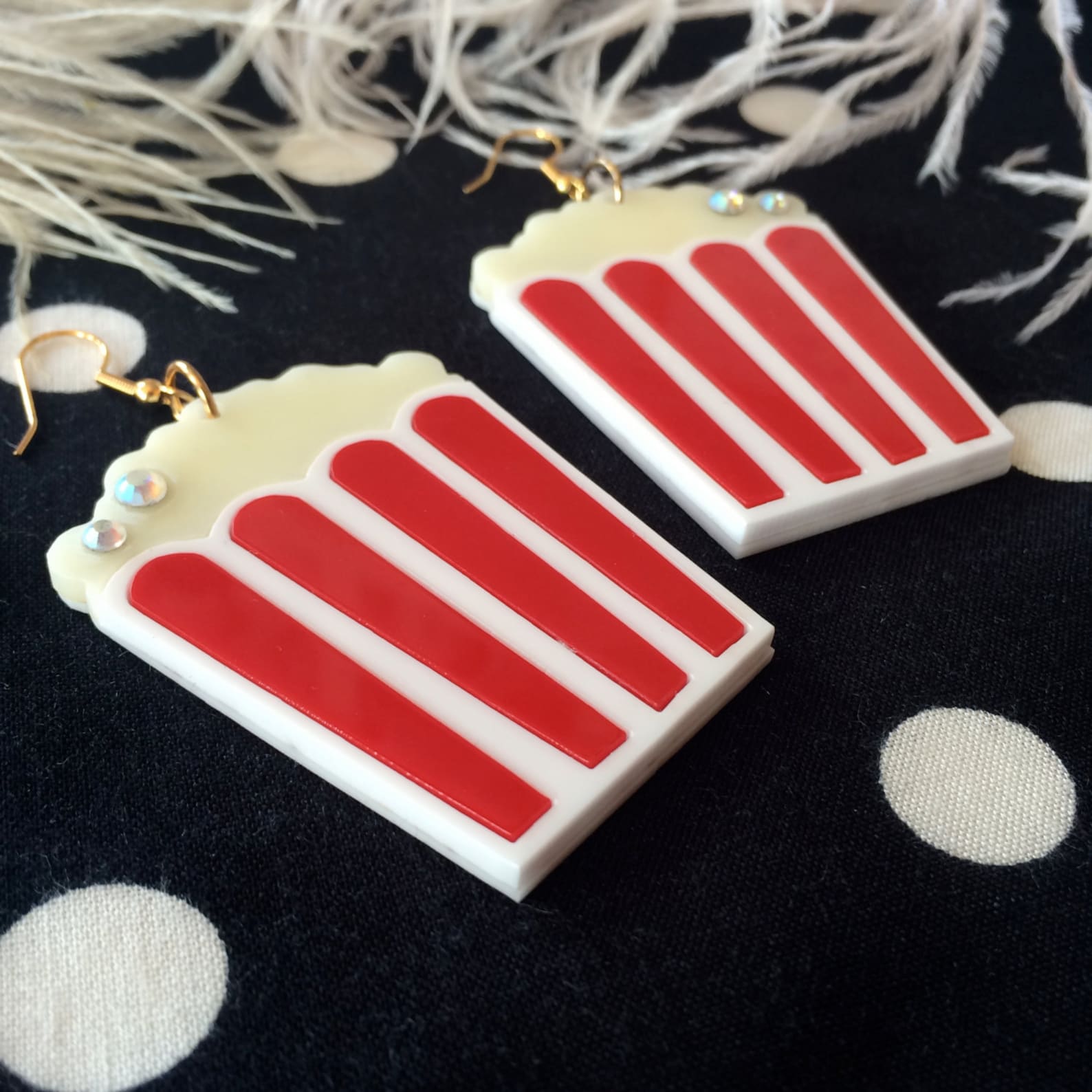 Movie Popcorn Earrings, Laser Cut Acrylic, Plastic Jewelry - Etsy