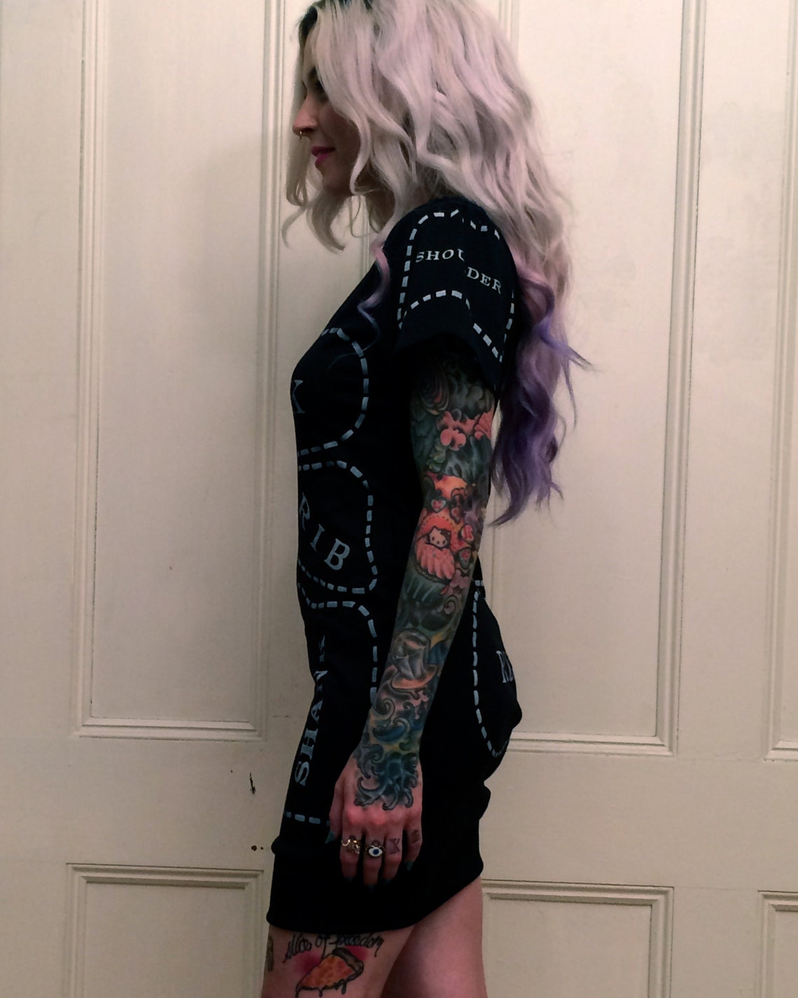 Black Cuts of Meat Screen Print Butcher Dress MADE TO ORDER - Etsy