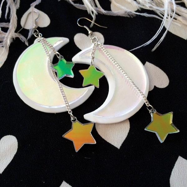 Moon Earrings - Etsy
