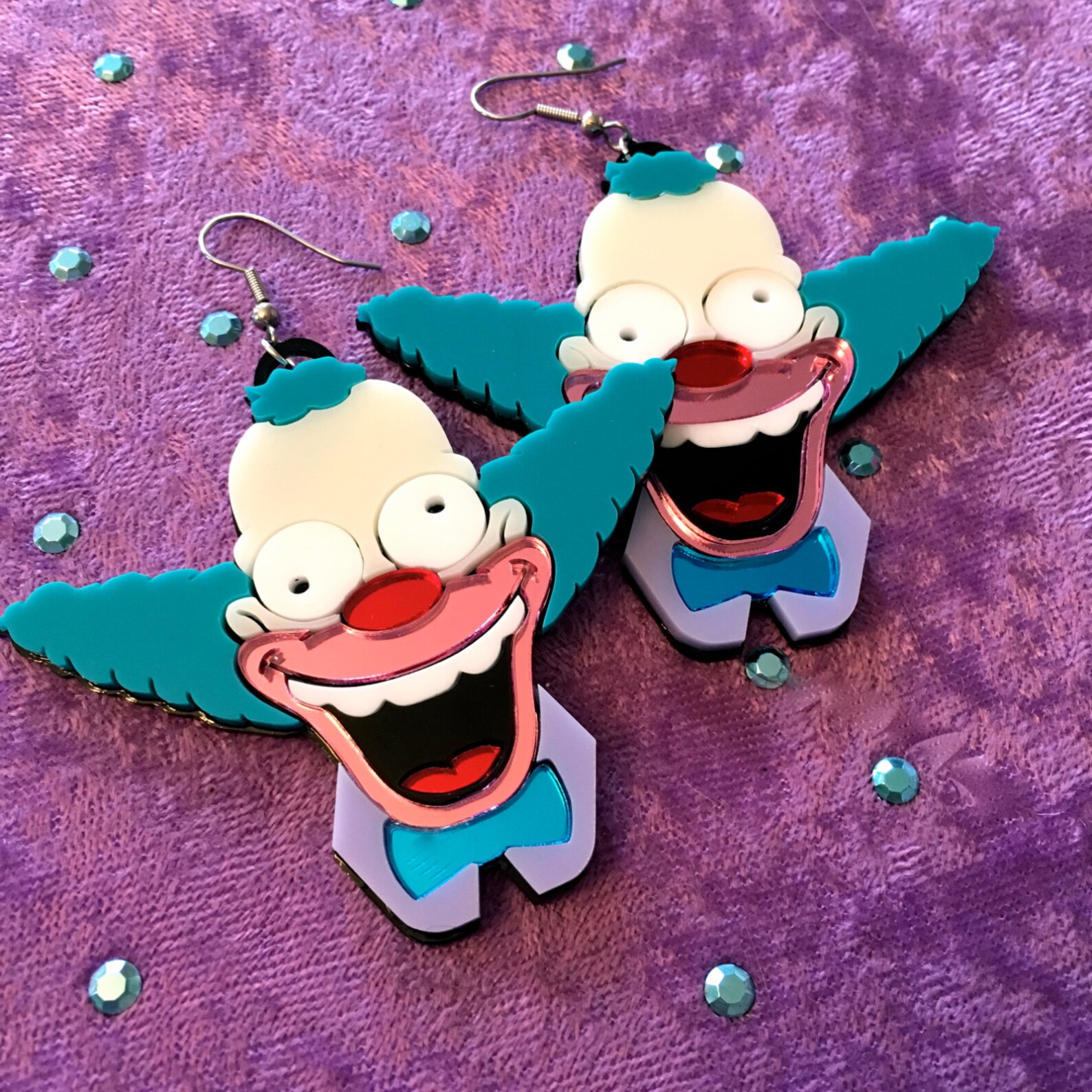 Krusty the Clown Laser Cut Acrylic Laser Cut Earrings - Etsy