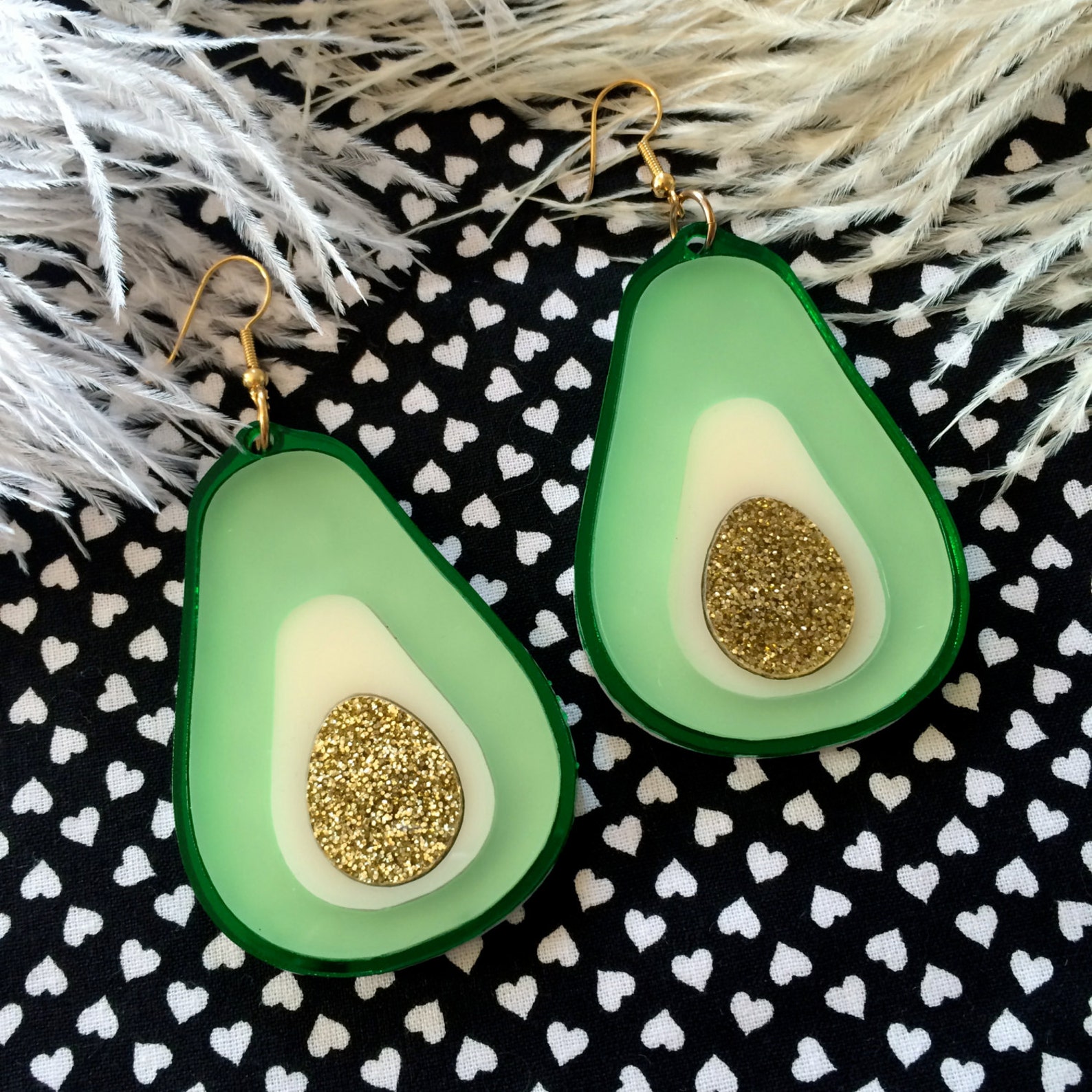 Avocado Earrings, Laser Cut Acrylic, Plastic Jewelry - Etsy