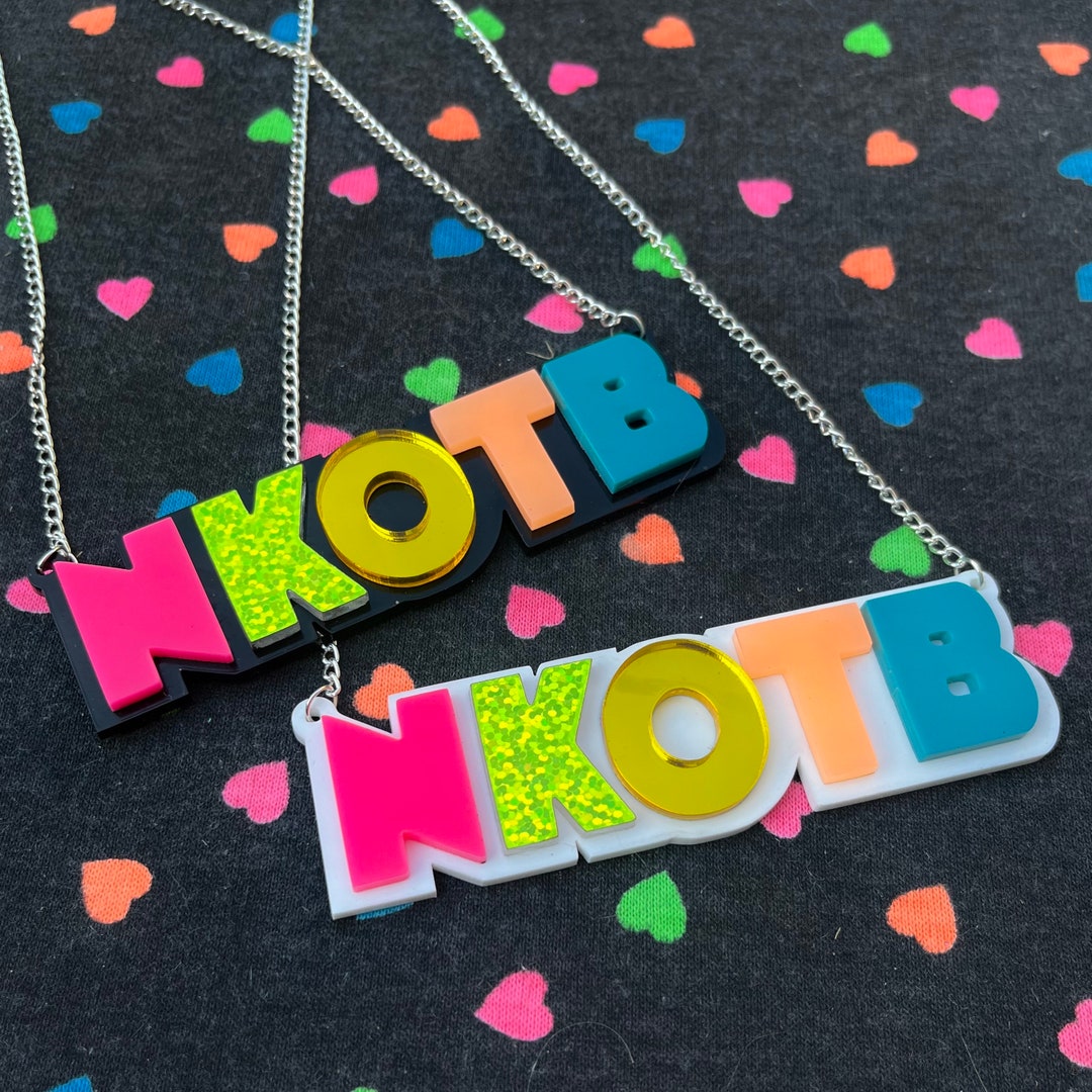 Neon New Kids on the Block Necklace, NKOTB, Laser Cut Acrylic, Plastic ...