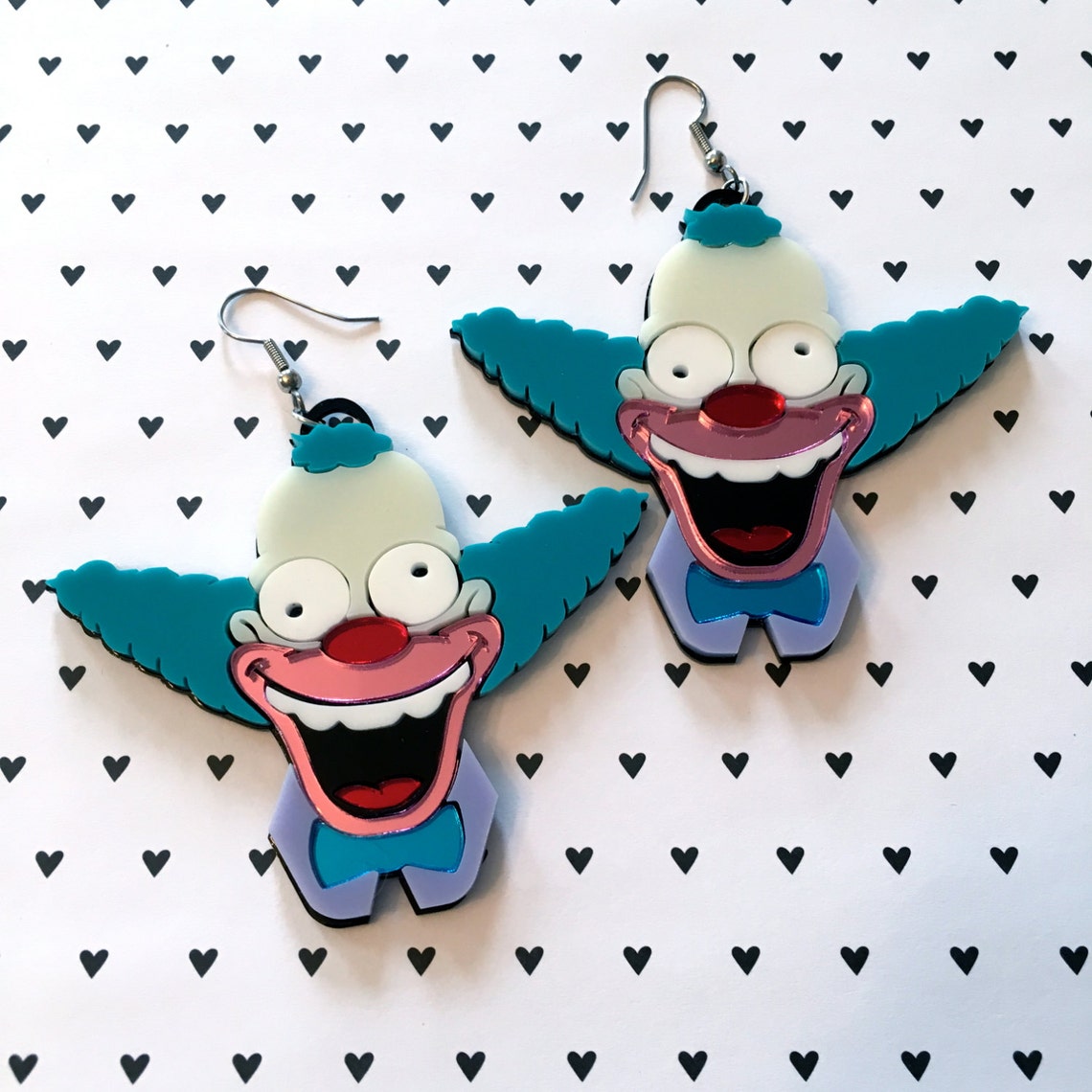 Krusty the Clown Laser Cut Acrylic Laser Cut Earrings - Etsy