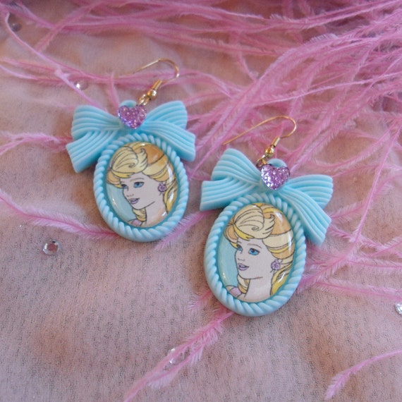 Items similar to Bouffant Barbie Cameo Earrings on Etsy