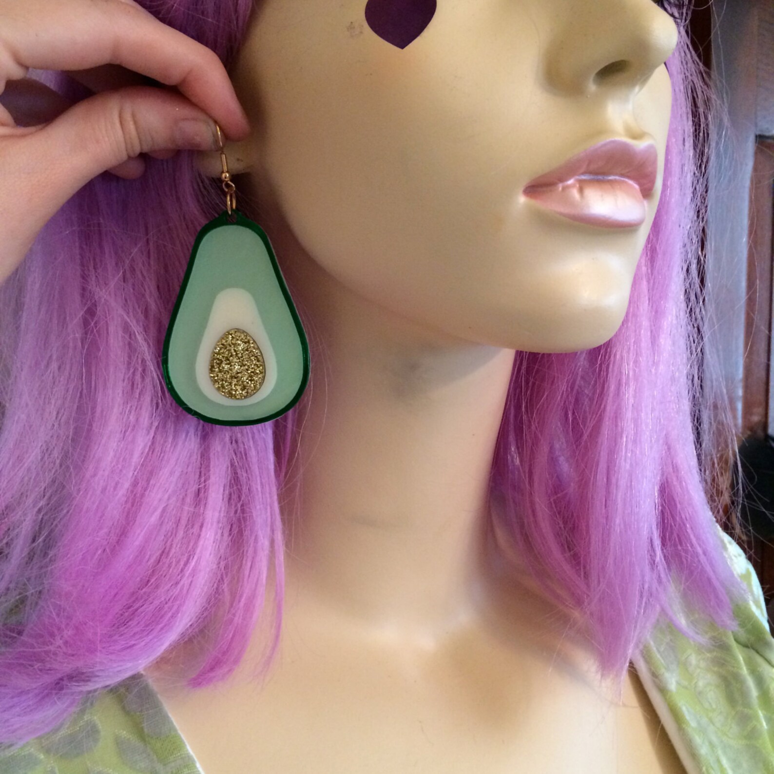 Avocado Earrings, Laser Cut Acrylic, Plastic Jewelry - Etsy