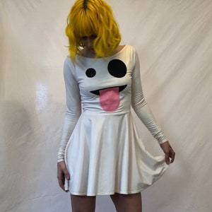Ghost Emoji, Halloween Costume, Handmade Dress MADE TO ORDER - Etsy