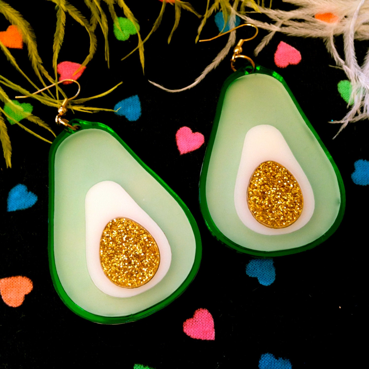 Avocado Earrings, Laser Cut Acrylic, Plastic Jewelry - Etsy