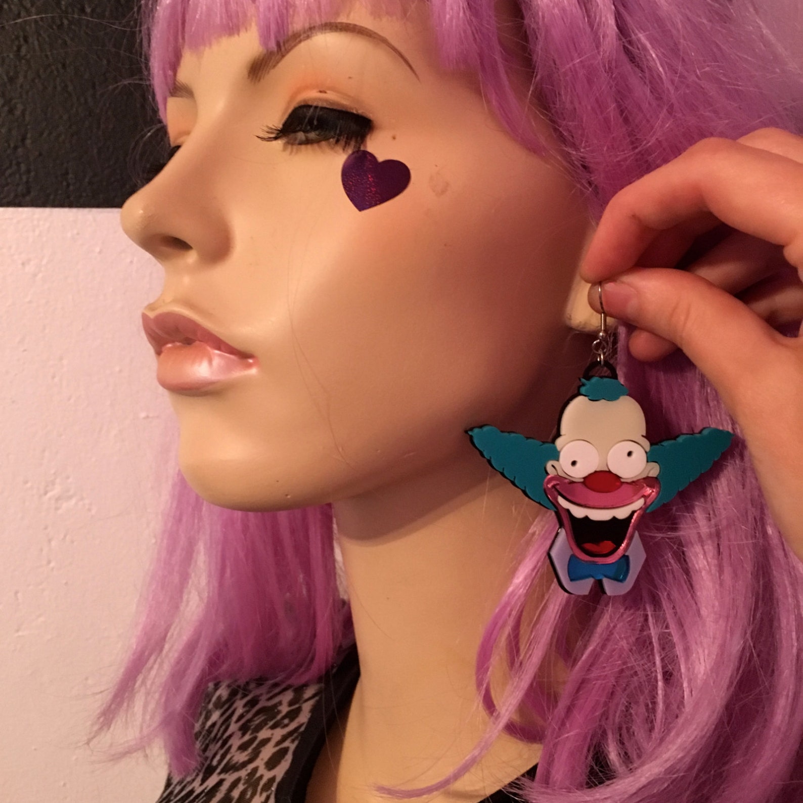 Krusty the Clown Laser Cut Acrylic Laser Cut Earrings - Etsy