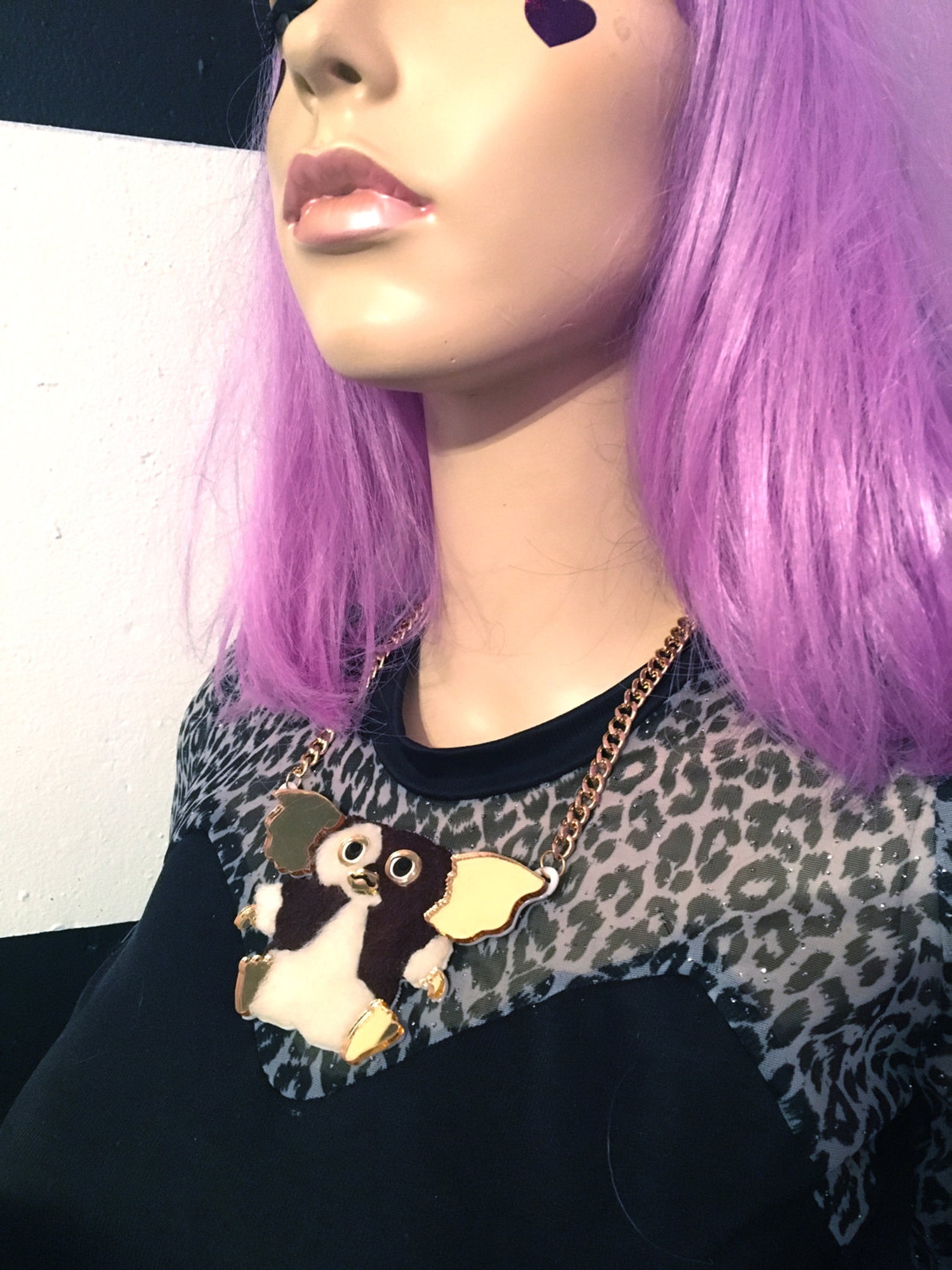 Gizmo the Gremlin Fur 3D Necklace Laser Cut Acrylic Plastic | Etsy UK