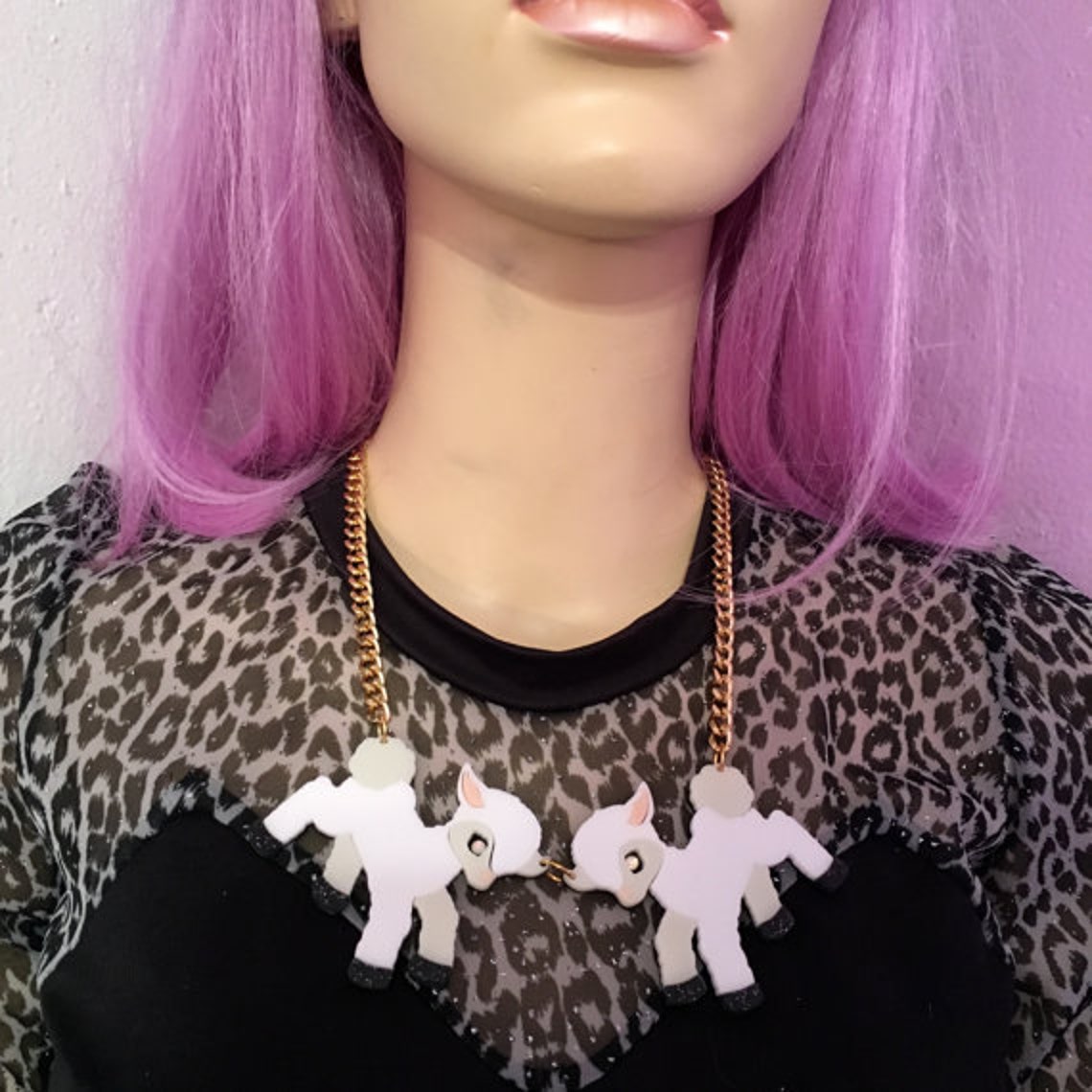 Lambs Animal Necklace, Laser Cut Acrylic, Plastic Jewelry - Etsy