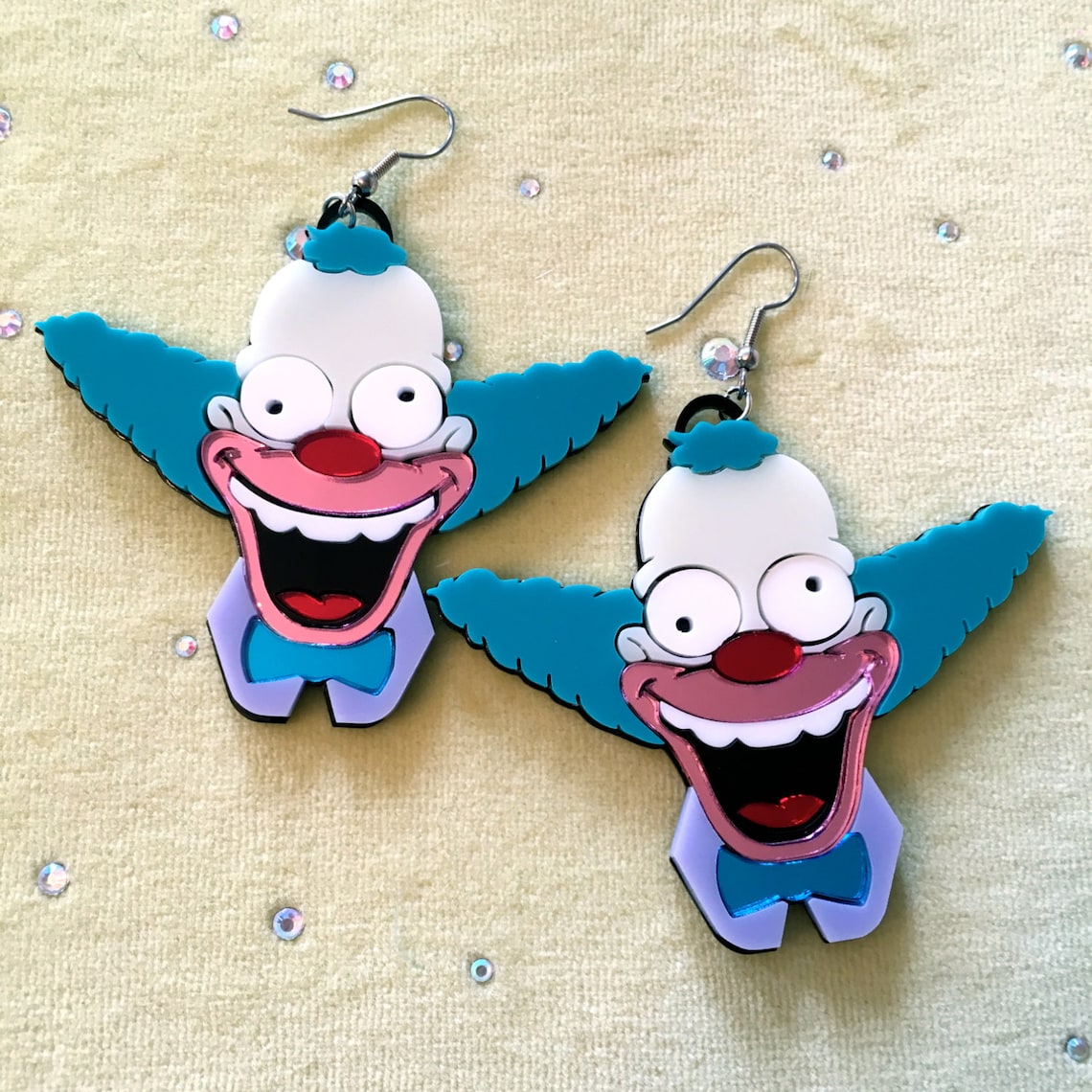 Krusty the Clown Laser Cut Acrylic Laser Cut Earrings - Etsy