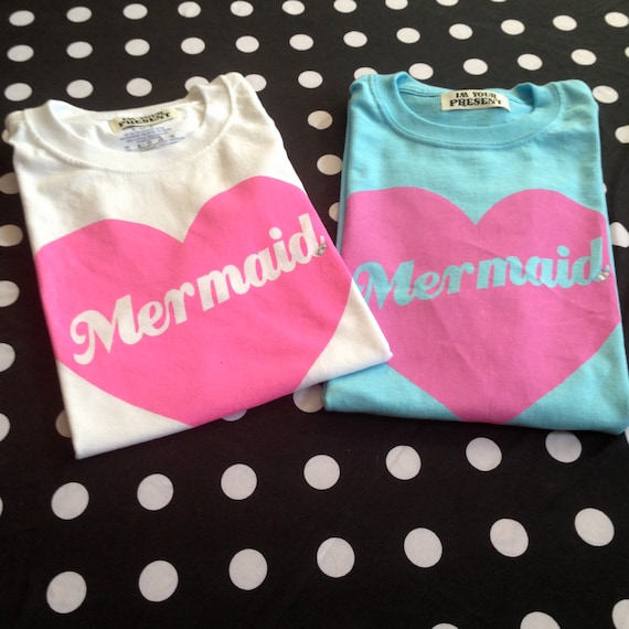 Oversized MERMAID Shirt in White or SKY BLUE Size S M or L - Etsy