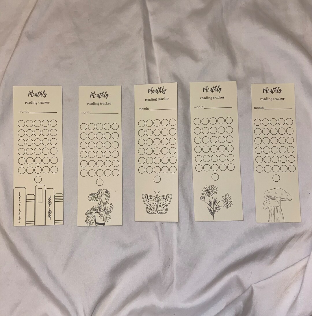 Monthly Reading Tracker Bookmarks (set of 3) - Etsy