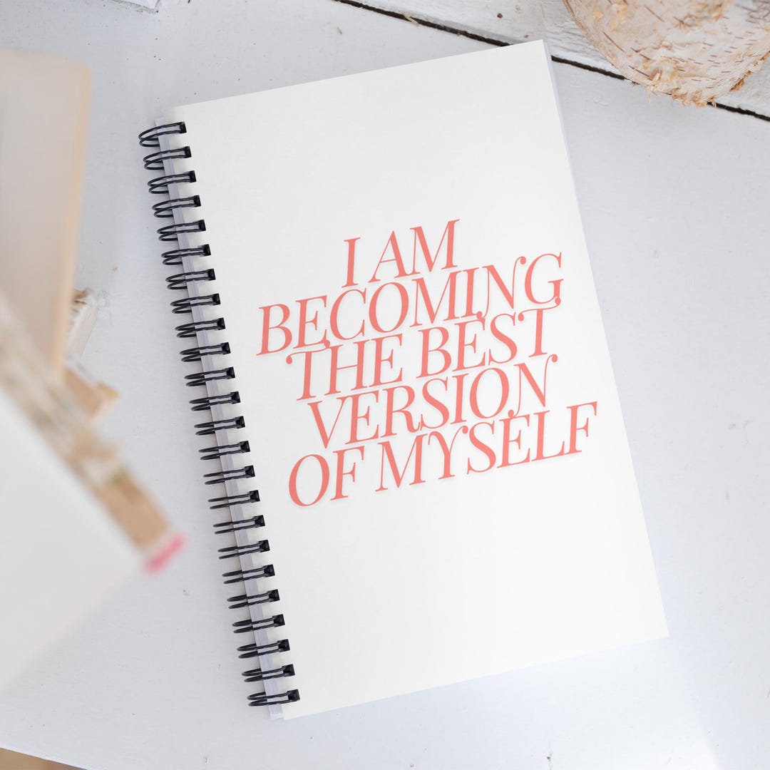 I Am Becoming the Best Version of Myself in Pink Letters Journal for ...