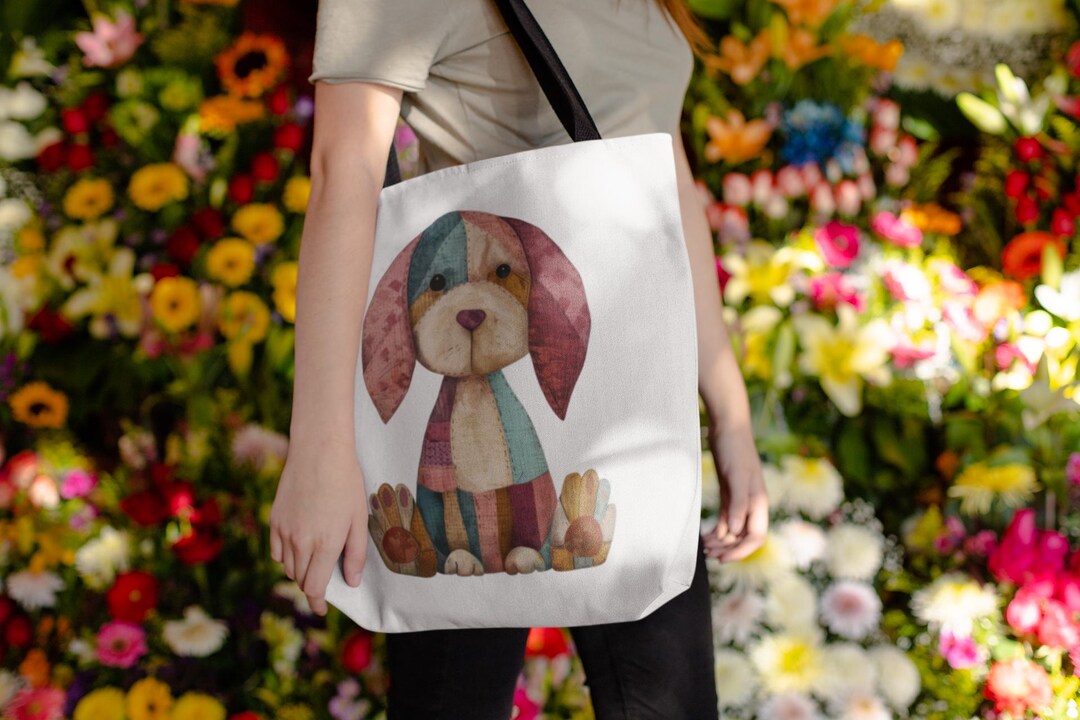 Dog-themed Tote Bag: Quilted Puppy Design - Etsy