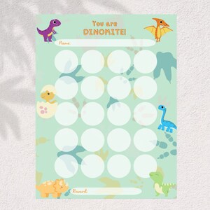 Kid Reward Chart Printable Dinosaur Boy Theme Reward Tracker List Chore ...