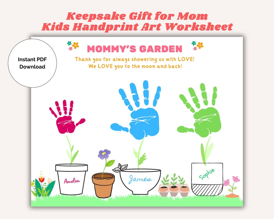 Mother's Day Handprint Printable Handprint Art Kids Craft, DIY Gift ...