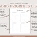 Priorities List Printable Planner Insert Productivity A5 Planner Insert ...