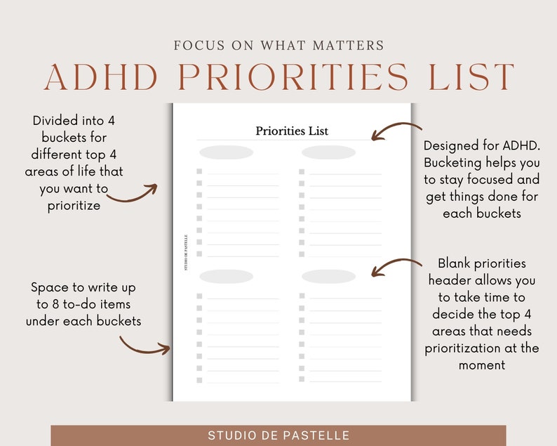 Priorities List Printable Planner Insert Productivity A5 Planner Insert ...