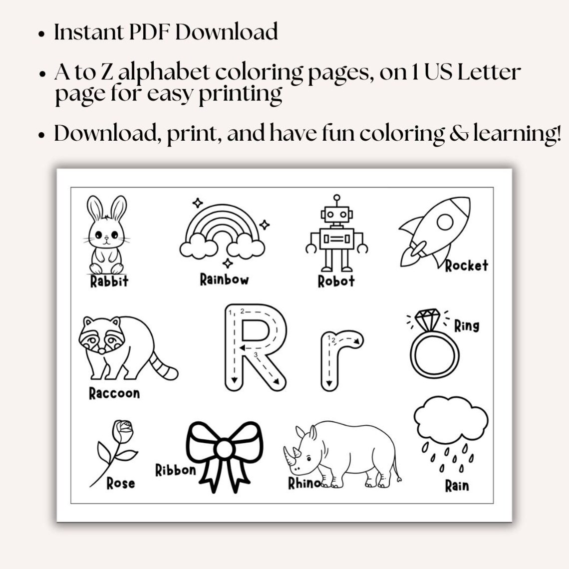 Alphabet Abc Coloring Pages Printable Educational Preschool Worksheet ...