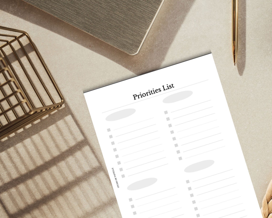 Priorities List Printable Planner Insert Productivity A5 Planner Insert ...