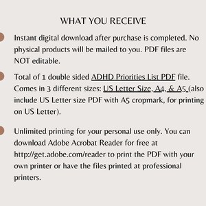 Priorities List Printable Planner Insert Productivity A5 Planner Insert ...