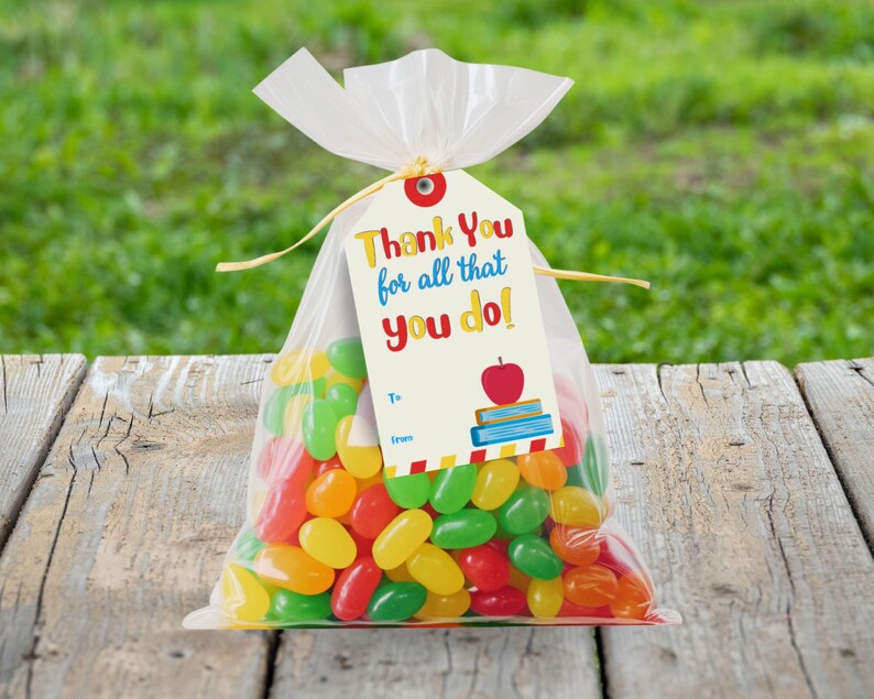 Teacher Appreciation Gift Tag Printable Thank You Tag School Party ...
