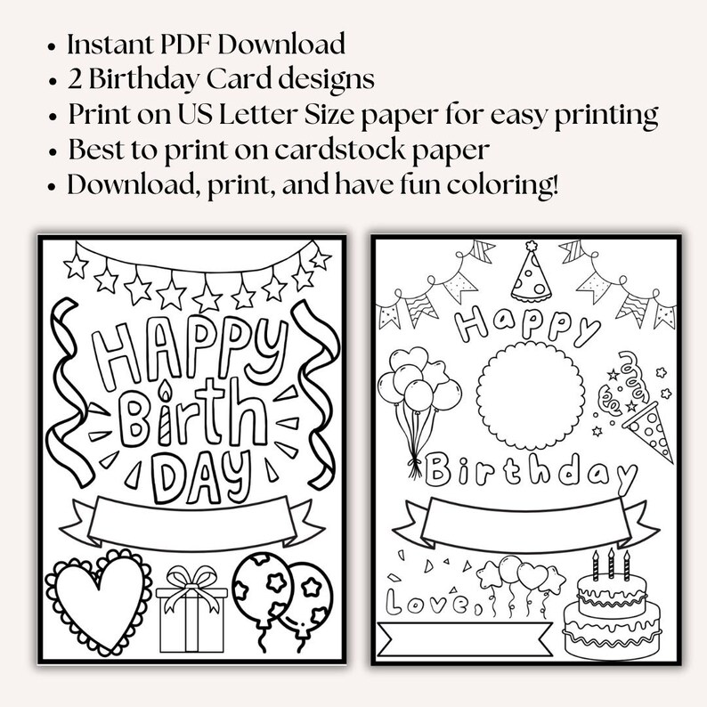 Kids Personalized Coloring Birthday Card Printable Preschool Birthday ...