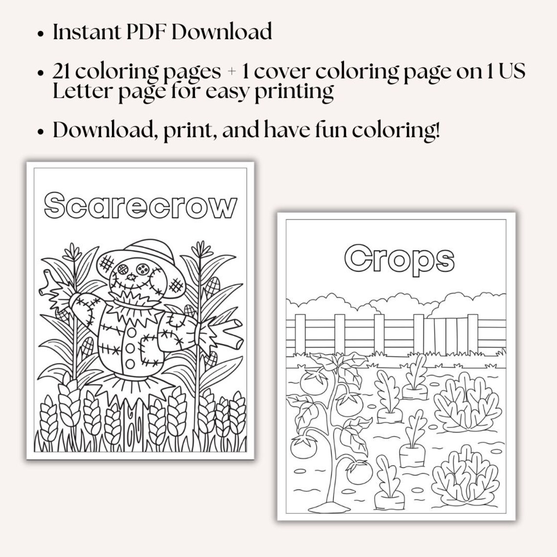 Farm Coloring Page Printable Sheet Kids Farm Coloring Activity Page ...