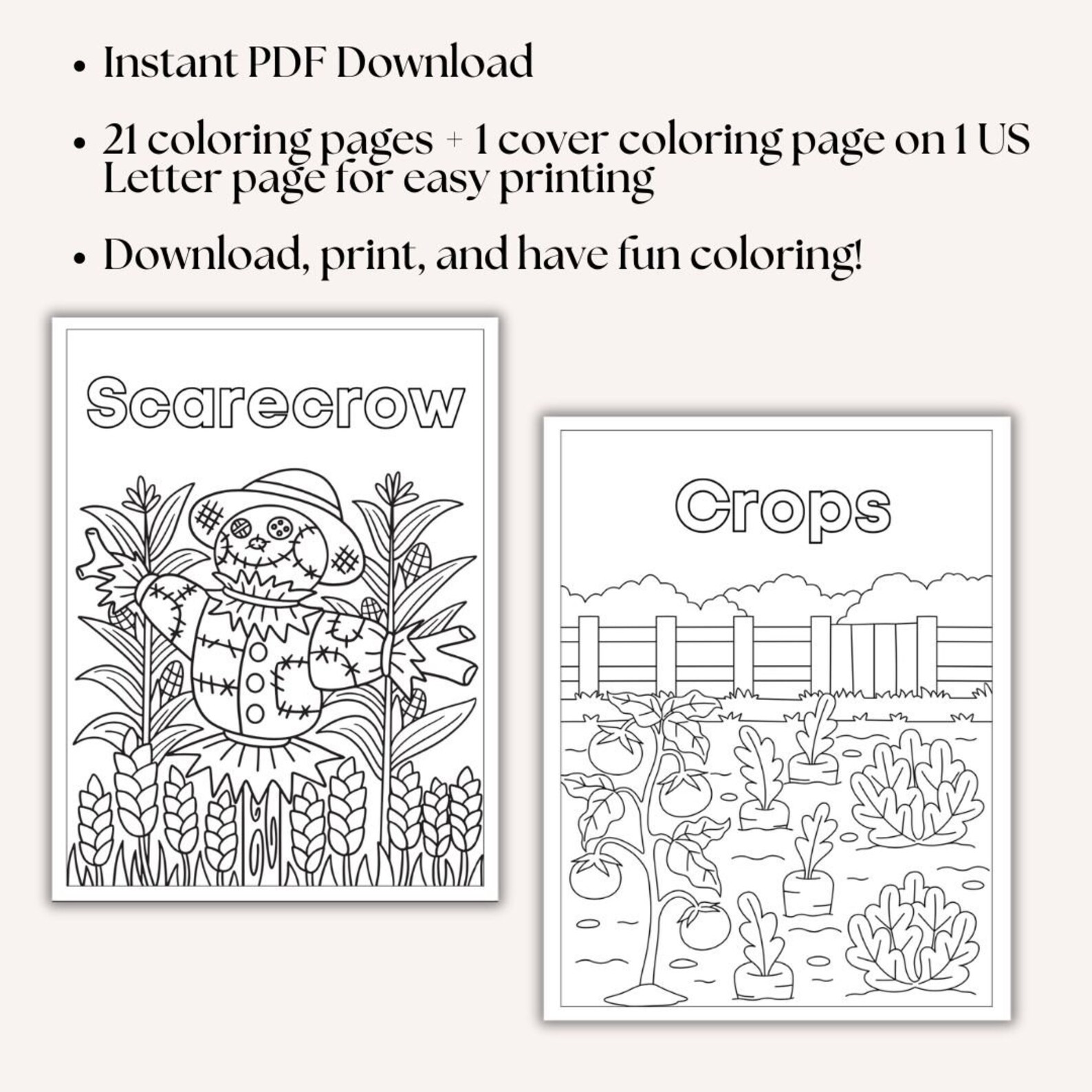 Farm Coloring Page Printable Sheet Kids Farm Coloring Activity Page ...