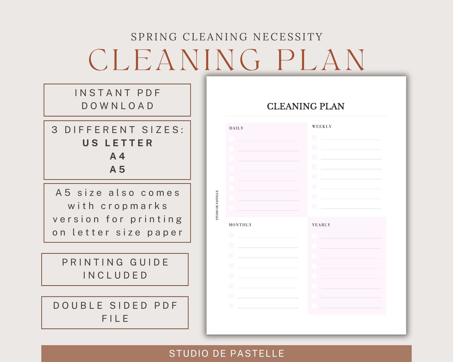 Cleaning Checklist Spring Cleaning Schedule Printable Master Cleaning ...