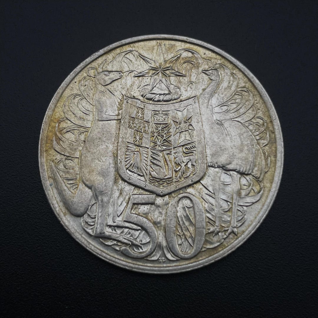 Australia 50 Cents, 1966 Silver Coin - Etsy