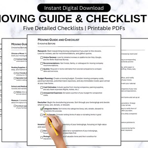 Stress Free Moving Guide and Checklist Planner Moving Binder - Etsy