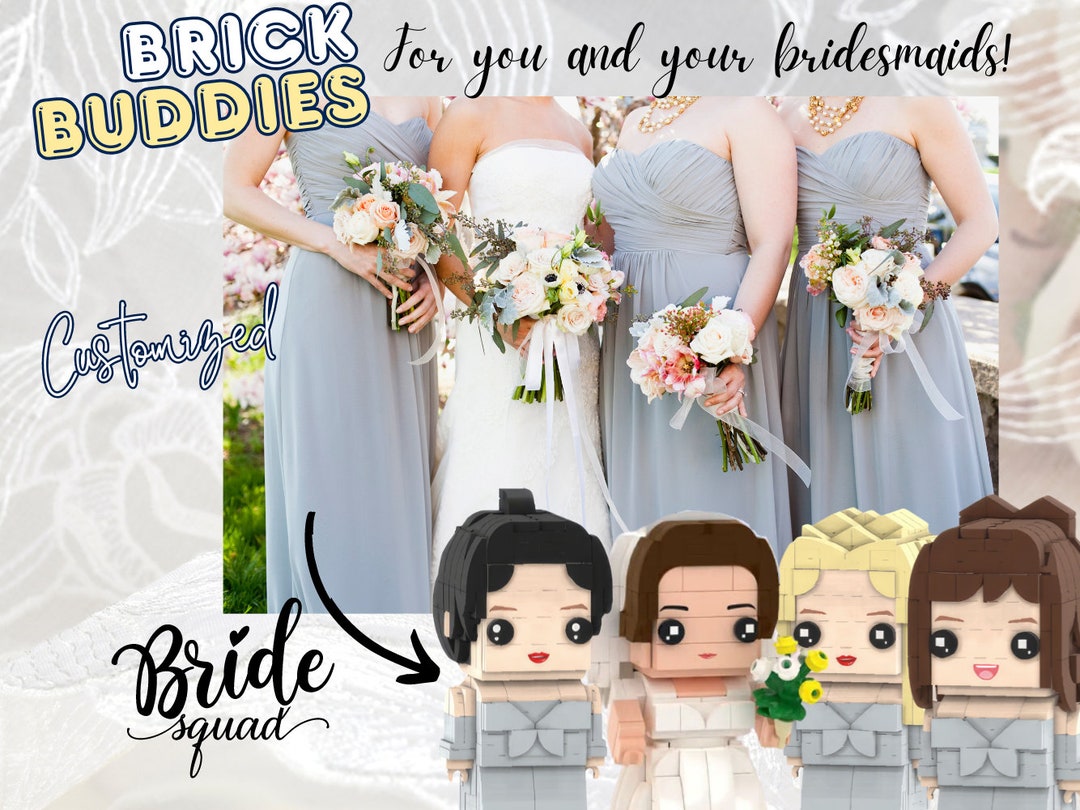 Personalized Wedding Brick Buddies, Custom Bride and Groom Brick Figures, Unique Bridesmaid and ...