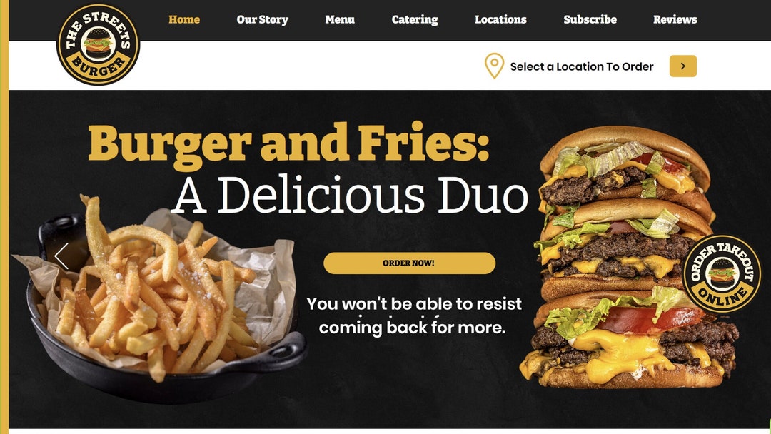 WIX Restaurant/fast Food Burger Site Template - Etsy