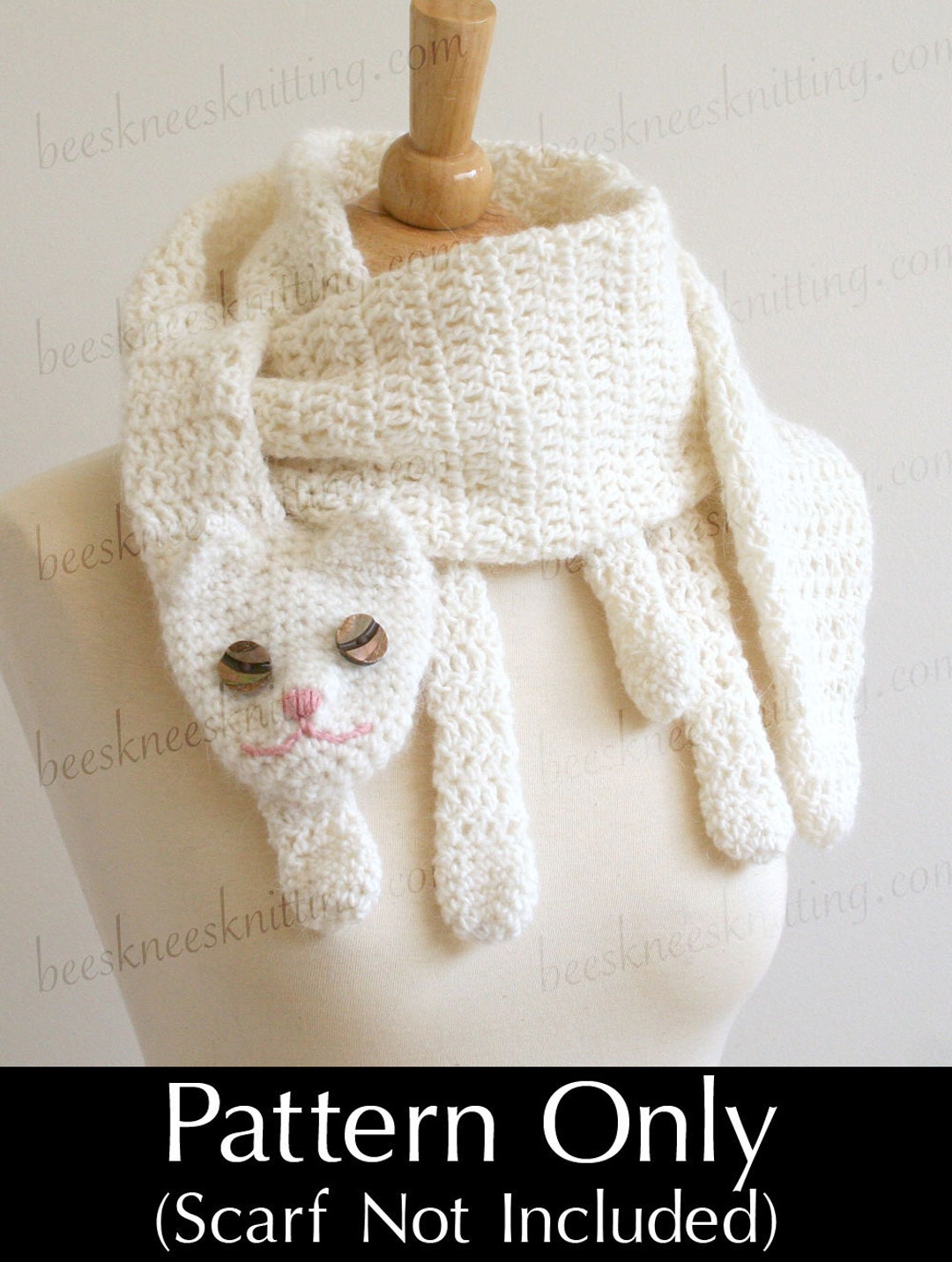 Digital PDF Crochet Pattern for Cat Cuddler Scarf - DIY Fashion ...
