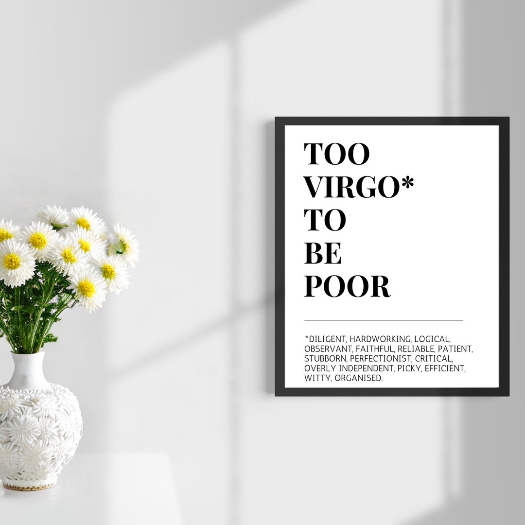 Virgo Poster - Zodiac Signs - Instant Download - Digital Wall Art ...