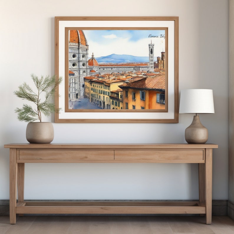 Florence, Italy I Printable Painting I Watercolor I Digital Download I Vintage Home Design I ...
