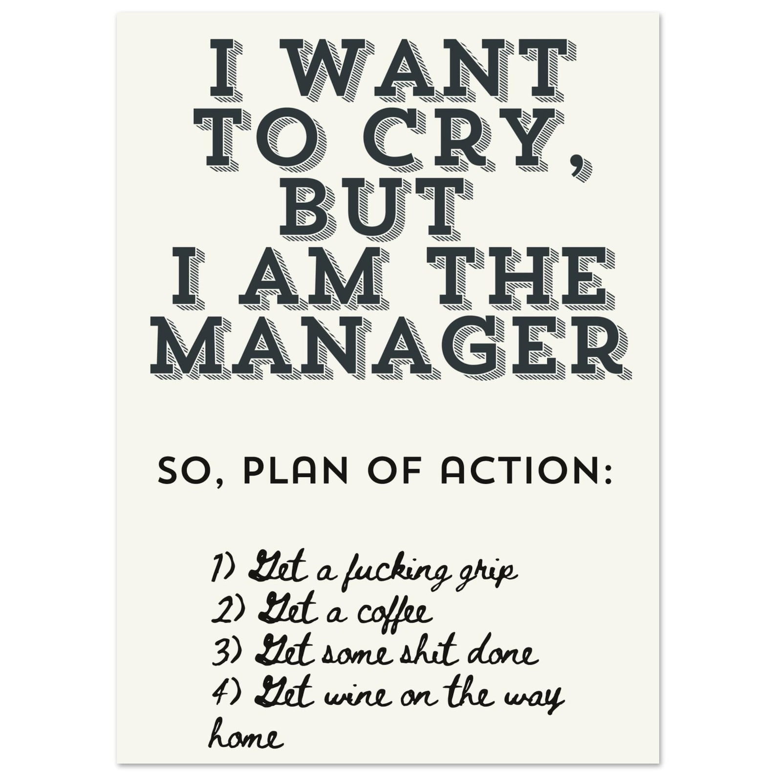 Reality of Being the Manager: Funny Office Quotes Wall Art Home ...
