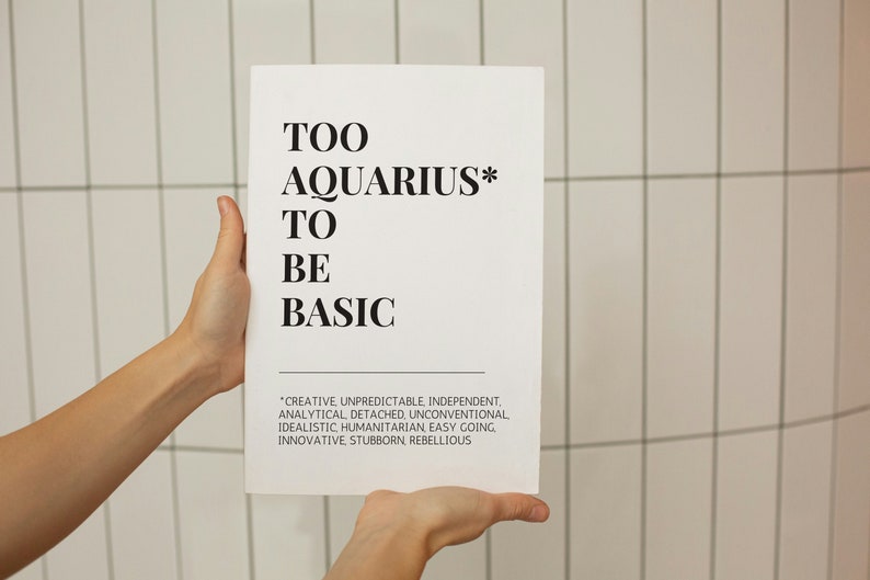 Aquarius Poster - Zodiac Signs - Instant Download - Digital Wall Art ...