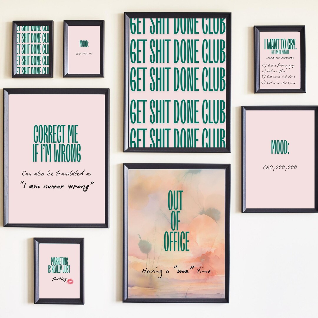 Funny Office Wall Art: Digital Downloads for Corporate Decor ...