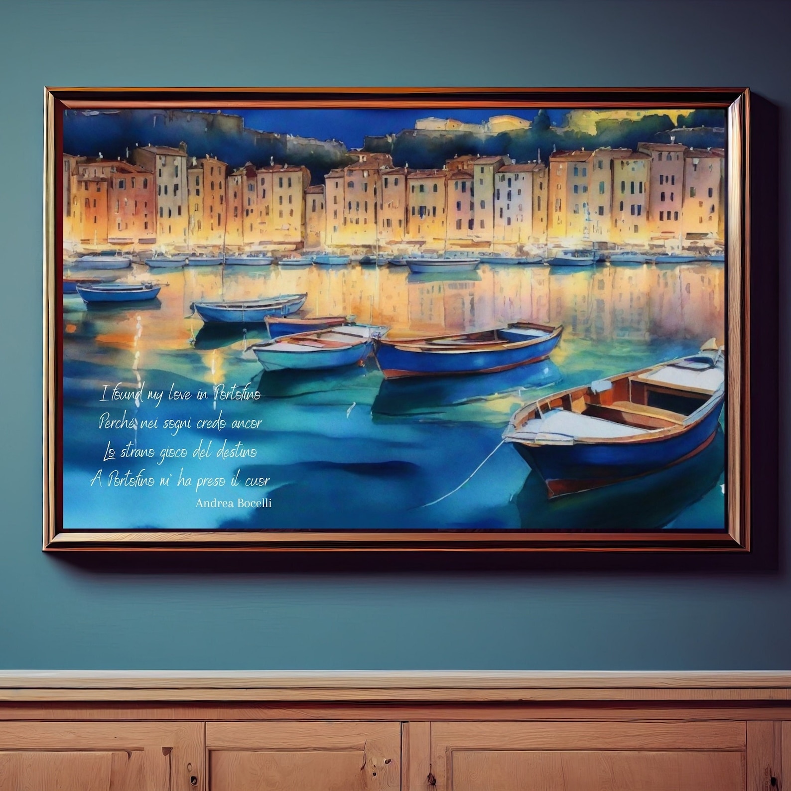 Portofino, Italy I Love in Portofino I Printable Painting I Andrea ...
